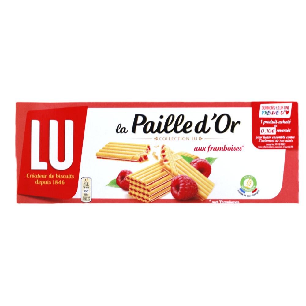 La Paille d'Or aux framboises Lu - Livraison Épicerie Francaise