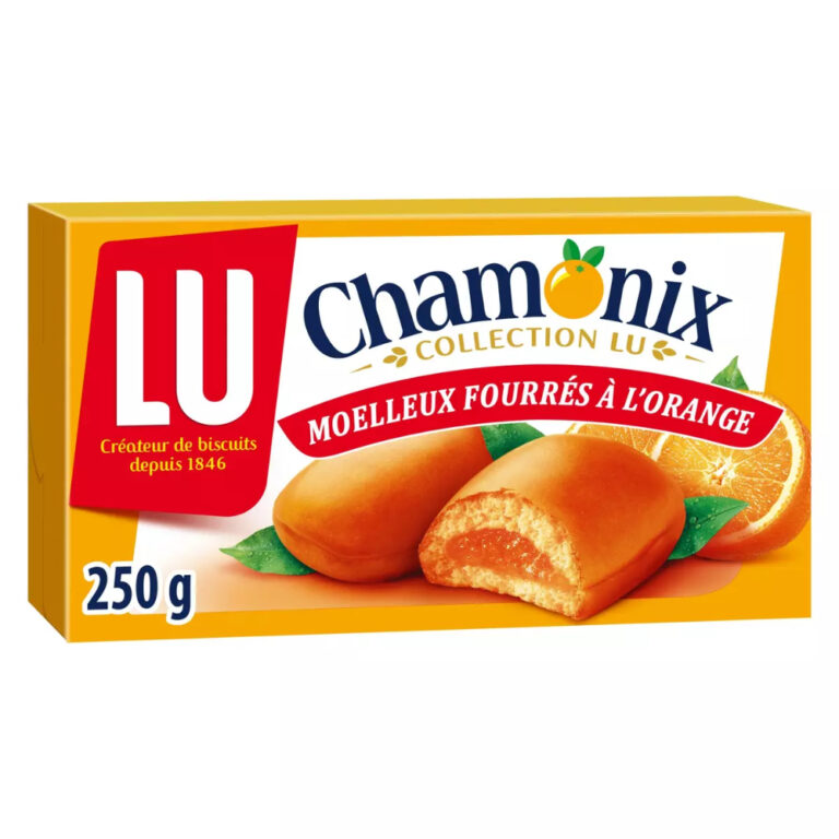 Moelleux fourrés à l'orange Chamonix Lu - Livraison Épicerie Francaise